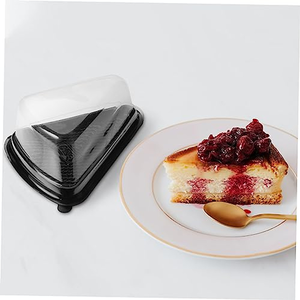 ULTECHNOVO 100 Pcs Boxes Cheesecake Box Muffin Cake Slice Holder Dome Cake Carrier Containers with Lids Mini Cupcake Container Plastic Cake Containers Pie Dessert With Cover Makeup 100pcs