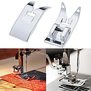 7PCS Sewing Presser Foot Kit Includes 6PCS Rolled Hem Presser Foot and 1PCS Universal General Purpose Zig Zag Foot for Most Low Shank Snap-On Singer, Brother, Babylock, Janome Sewing Machines