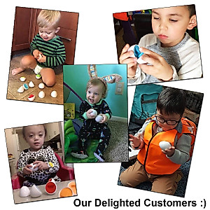 Skoolzy Montessori Toys for Toddlers - Shape Eggs and Counting Stacking Peg Board Toys