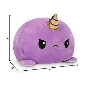 TeeTurtle - The Original Reversible Narwhal Plushie - Purple Tie Dye - Cute Sensory Fidget Stuffed Animals That Show Your Mood