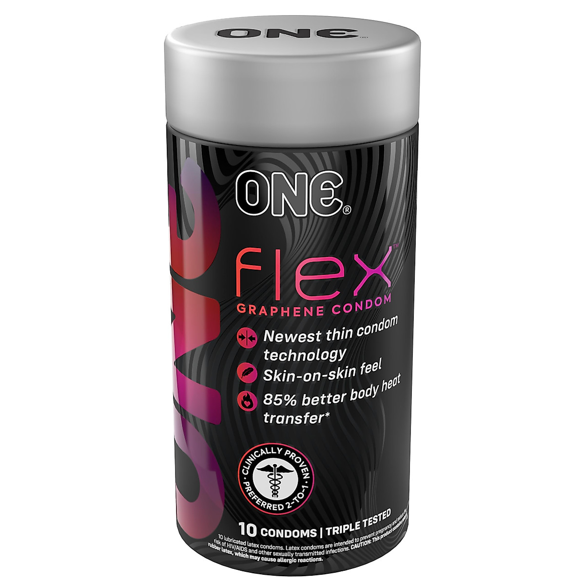 ONE® Flex™ Condoms︱Condoms Made with Graphene, The World's Thinnest & Strongest Material︱Ultra Thin, Flexible, Strong︱Nontoxic, Vegan, Non-GMO︱Pleasure-Enhancing Next Generation Condoms | 10 Count