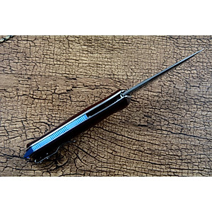 TWO SUN YSTART Damascus Blade Pocket Outdoor Folding Knife Red Ebony Wood Handle