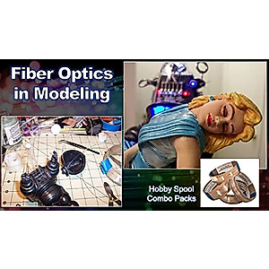 Fiber Optic Lighting Filament & LED Illuminator for Crafts & Modeling: Hobby Spool Combo Pack 200