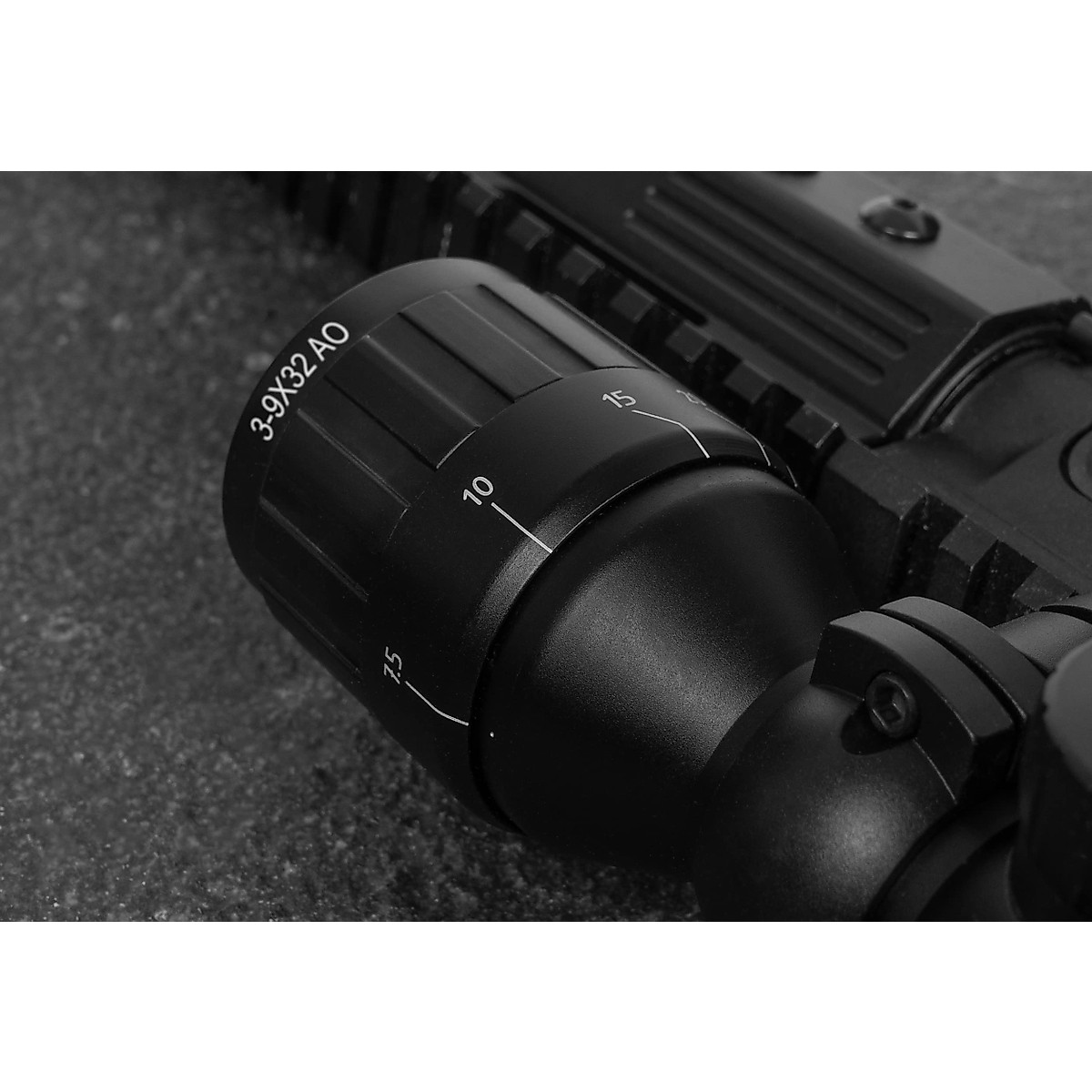 Monstrum 3-9x32 AO Rifle Scope with Illuminated Range Finder Reticle and Parallax Adjustment | ZR252 Quick Release Scope Mount | Flat Dark Earth | Bundle