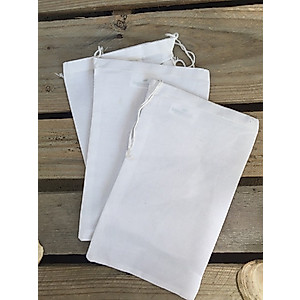 REUSABLE ECO FRIENDLY COTTON SINGLE DRAWSTRING MUSLIN BAGS 3"x5" NATURAL COLOR- 50 count pack