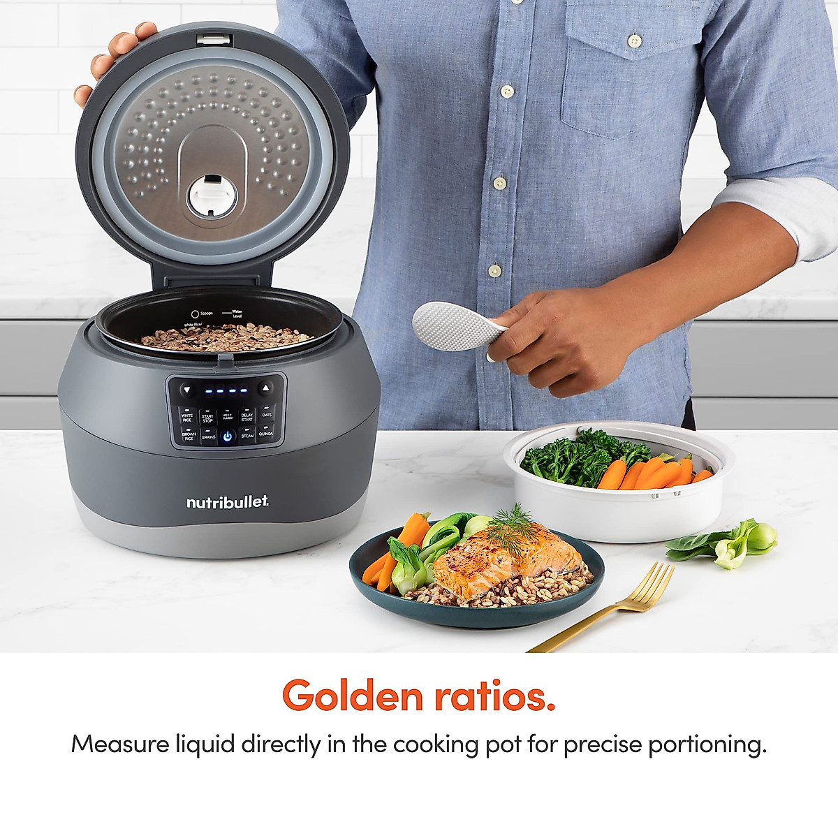 nutribullet EveryGrain Cooker, 11"D x 11"W x 9"H (Renewed)