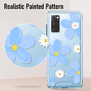 Rayboen for Galaxy S20 Plus Case, Floral Pattern Shockproof Protection Phone Cover, Silicone Protector Funda para Samsung S20 Plus Transparent Flexible Sleek Durable Case