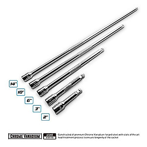 Capri Tools 1/4-Inch Drive Wobble Extension Bar Set, 5-Piece