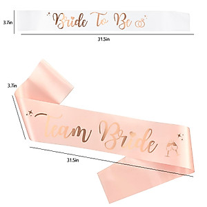 Happyland 8 sets Team Bride Sash Bachelorette Party Decorations Bridesmaid Sashes Rose Gold Foil letter for Bridal Shower & Wedding Party