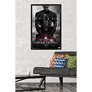 Trends International Marvel - Captain America - The First Avenger - One Sheet Wall Poster, 22.375" x 34", Black Framed Version