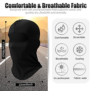 30 Pcs Balaclava Ski Face Mask Full Face Cover Mask UV Protection Cooling Neck Gaiter Winter Summer for Men Women Outdoor (Black, Simple Style)