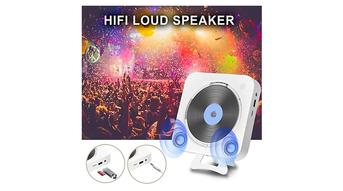 Portable Bluetooth CD Player Wall Mount & Desk Stand - Austepax