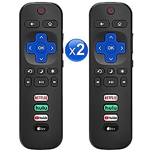 【Pack of 2】 RC280 Remote Control for Roku TVs,Compatible for TCL Roku/Hisense Roku/Onn Roku/Sharp Roku/Element Roku/Westinghouse Roku/Philips Roku/Insignia Roku/Jvc Roku/RCA Roku Smart TVs