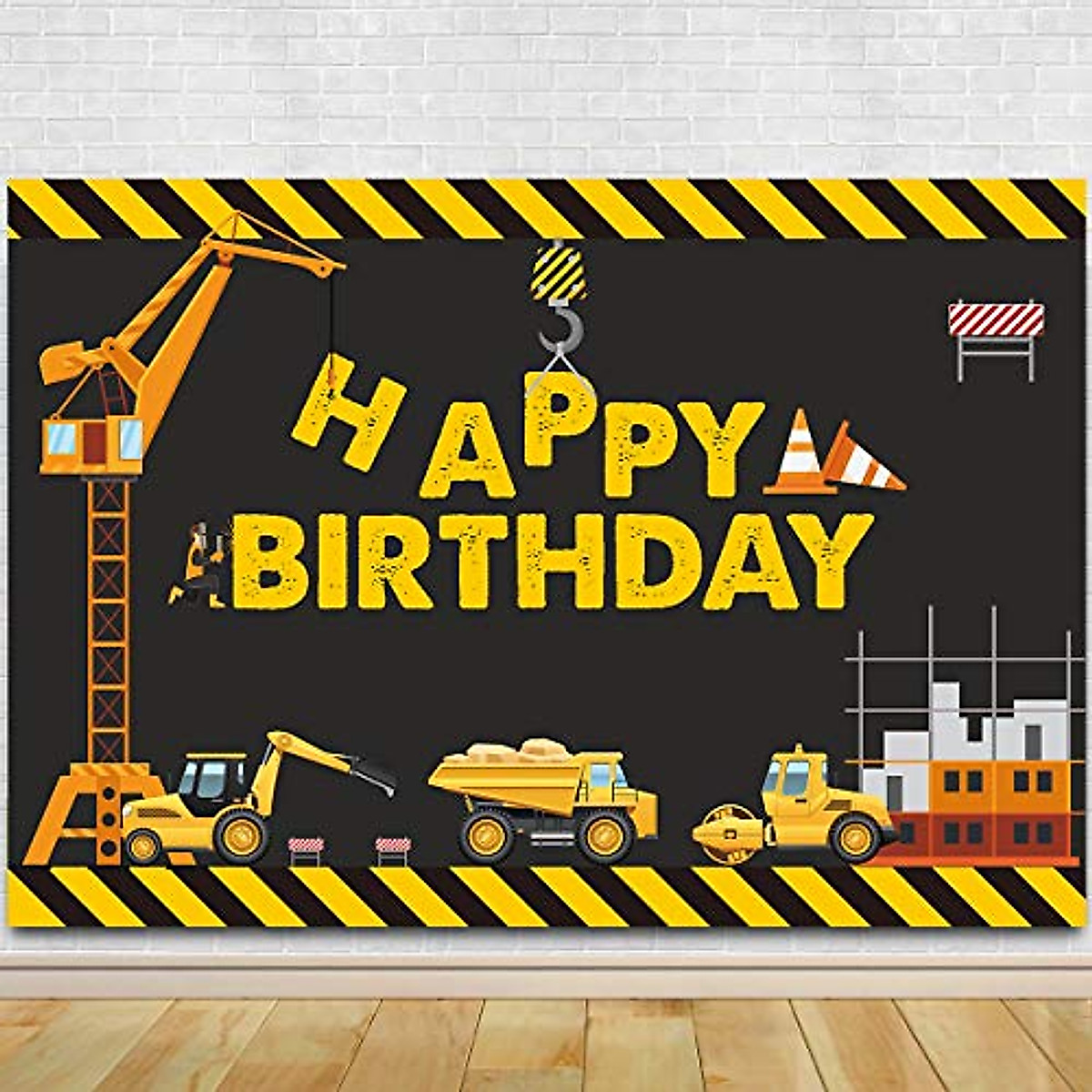 Construction Theme Birthday Party Photography Backdrop - Dump Truck Birthday Background Cake Table Boy Birthday Decorations