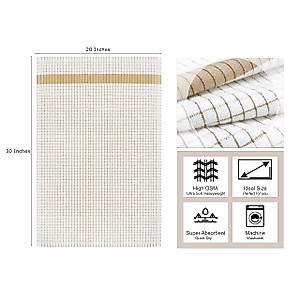 COTTON CRAFT Amazing Kitchen Towels - 8 Pack Reusable Terry Towel - 100% Cotton European Waffle Pantry Bar Cleaning Cloth Towel - Quick Dry Low Lint Soft Absorbent Dish Towels - Large 20 x 30 - Linen