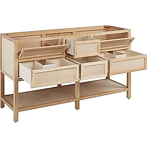 Signature Hardware 953748-60-RUMB-0 Robertson 60" Double Vanity Cabinet Set with Wood Cabinet, Vanity Top and Rectangular Undermount Sinks - No Faucet Holes