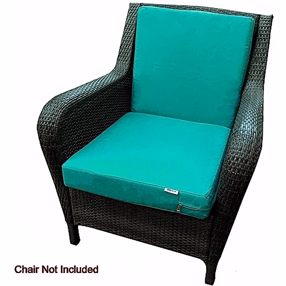 QQbed 6 Pack Outdoor Patio Chair Washable Cushion Pillow Seat Covers 24"X22"X4" Size - Replacement Covers Only (24"X22"X4" 6 Pack, Peacock Blue)