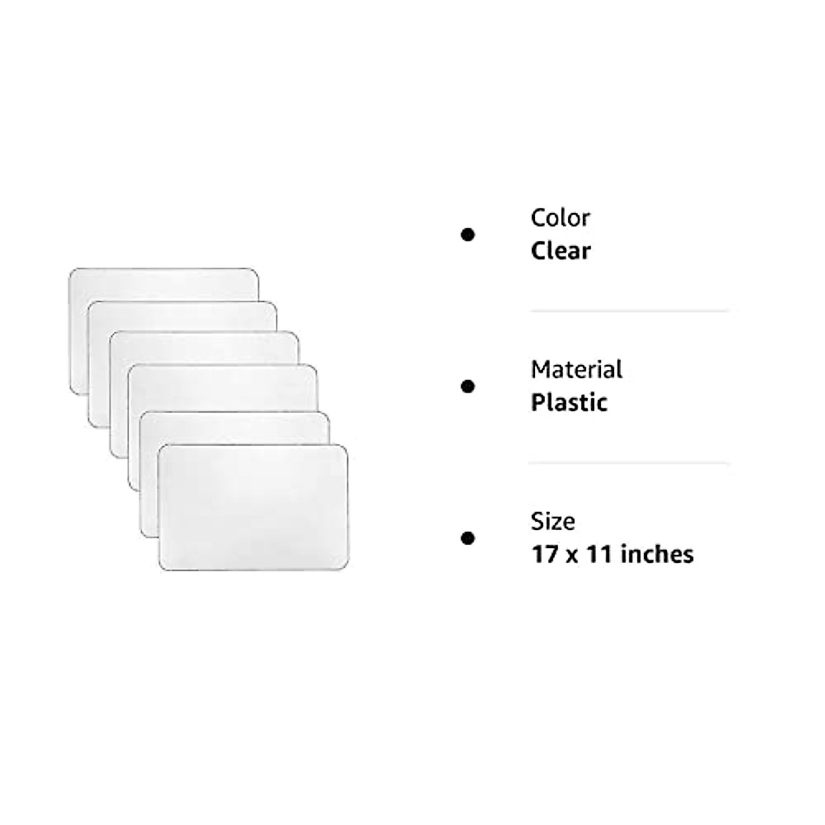 YoleShy 6 Pcs Plastic Placemats, Heat Resistant Washable Table Mats for Dining, Kitchen (17'' x 11'')