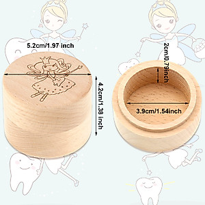 Vesici (Set of 2) Tooth Fairy Box for Kids Keepsake Baby Tooth Holder Wooden Saver Organizer Storage Box for Baby Toddlers Boys Girls Lost Teeth Birthday Present