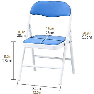 Chairs Chair Sturdy Folding Chair, Camping Chair, Padded Backrest, No Armrests, Household Dining Chairs Sturdy Legs Event Chair (Color : Orange, Size : 20.9in)