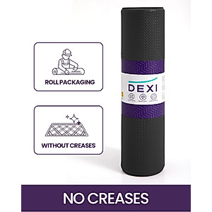 DEXI Kitchen Floor Mats Cushioned Anti Fatigue,17x29+17x59, Standing Runner Rug Waterproof, Comfort Memory Foam Padded for Front Sink Laundry Set of 2, Black