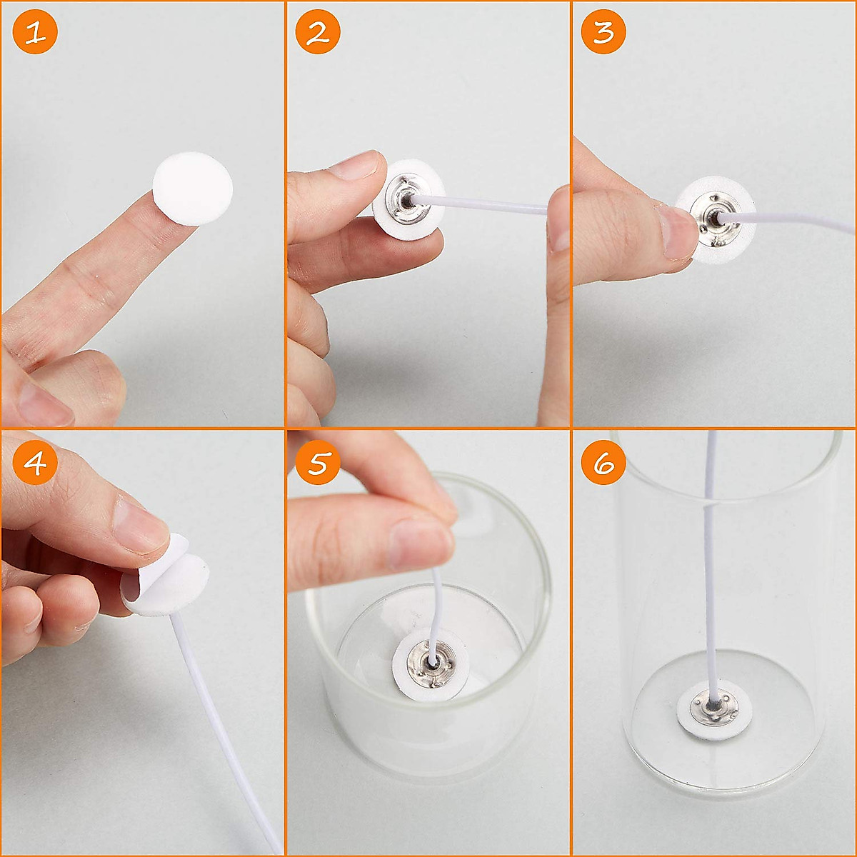 500 Pieces Candle Wick Stickers Wax Stickers Candle Wick Glue Heatproof Glue Adhere Steady in Hot Wax Double-Sided Stickers for Candle Making