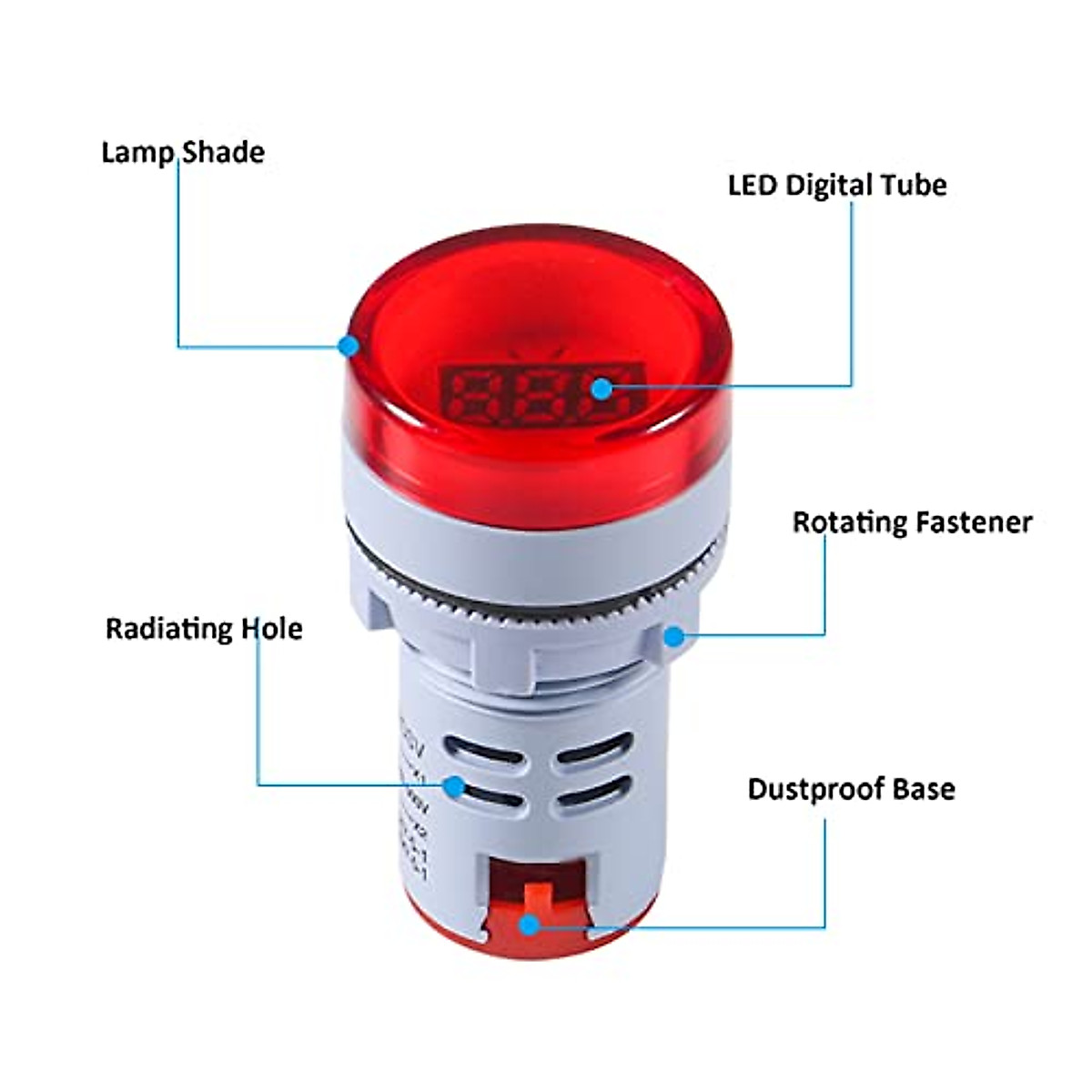 DIANN 2pcs AC Voltage Display AC 60-500V Digital Voltmeter LED Display Voltage Meter Monitor 110V 220V Detetor Red Green