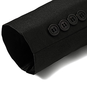 Maiyifu-GJ Men Casual Slim Fit Suit Jacket Lightweight Notched Lapel Business Sport Coat 1 Button Daily Wedding Party Blazer (Black,X-Large)