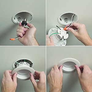 HALO RL 4 in. White Integrated LED Recessed Ceiling Light Retrofit Trim with Selectable CCT (2700K-5000K)