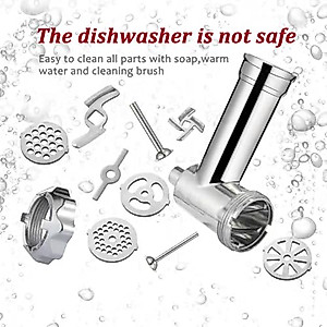 Metal Food Grinder Attachment for KitchenAid Stand Mixers Includes Sausage Stuffer Tubes,Durable Meat Grinder Food Processor Attachment for kitchenAid,with a Wealth of Accessories