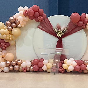 YSF 158Pcs Dusty Rose Pink Balloon Garland Kit Arch with Gream Peach, Peach, Apricot,and Chrome Champagne Balloons Neutral Decorations for Baby Bridal Shower, Birthday Party Ballon Wall