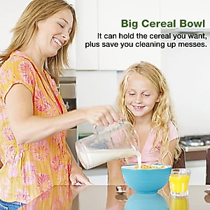 Mfacoy Unbreakable Cereal Bowls Set of 6, 24 OZ Wheat Straw Bowls Set, Reusable Cereal Soup Bowls, Microwave and Dishwasher Safe, BPA Free Lightweight Bowl for Kitchen, Oatmeal Bowls