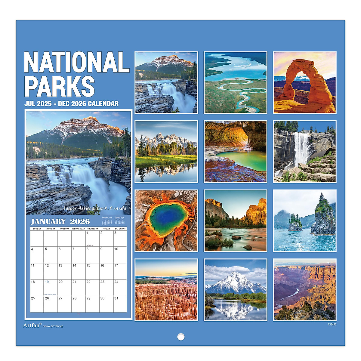 2023 Wall Calendar - 12 Monthly Wall Calendar Jan. 2023 - Dec. 2023, 12" x 24" (Open), 2023 Calendar Unruled Blocks(1.5" x 1.4") + Thick Glossy Paper - Bryce Canyon