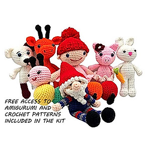 LovLim Crochet Yarn kit, 16 Soft Cotton Yarn Skeins,1000+ Yards, for Crochet and Knitting, Free Crochet/Amigurumi Patterns, Craft DK Yarn Perfect Starter Kit