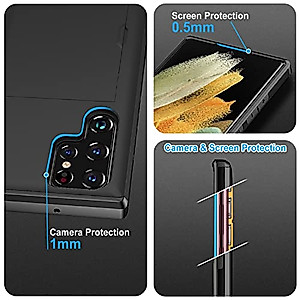 Compatible with Samsung Galaxy S23 Ultra Case Wallet with Card Holders Slide Slot Shockproof Slim Hard PC Case Heavy Duty Protective Cover for Samsung Galaxy S23 Ultra for Women & Men (Black)