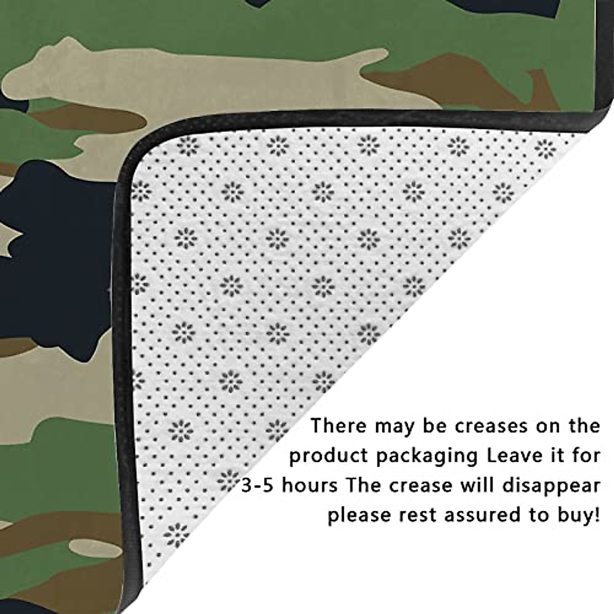Washable Area Sponge Rug Pad for Kids Girls Bedroom Living Room Green Camouflage, Abstract Hunter Army Masking Camo Non-Slip Carpet Super Soft Extra Thick Bathroom Dorm Home Indoor Small Floor Rugs