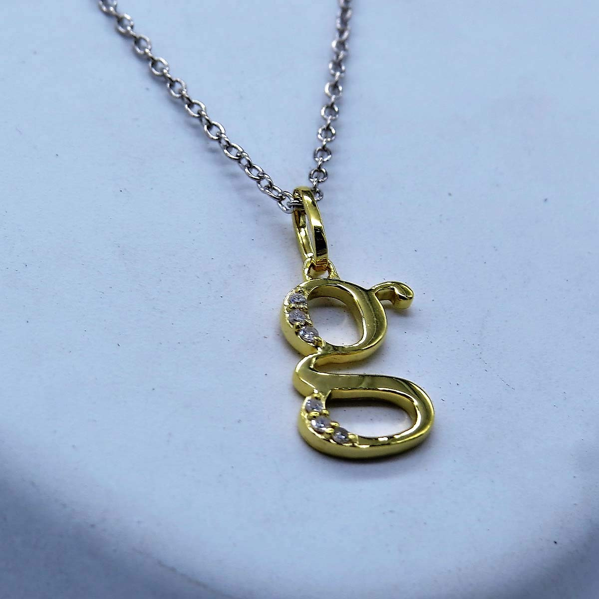 Dazzlingrock Collection 0.05 Carat (ctw) 10K Diamond Lowercase Letter 'g' Initial Pendant, Yellow Gold