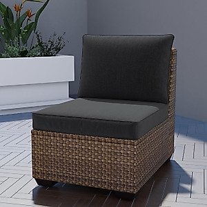 UIXE Outdoor Deep Seat Cushion Set with Sunbrella Slipcovers, Patio Furniture Cushions & Back Pillow, Water-Resistant Outdoor Cushion Cover Backyard Sectional Sofa Cushions for Bistro Chair - Gray