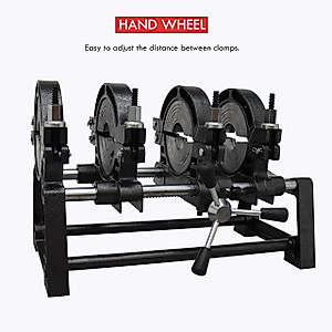 TECHTONGDA Manual Pipe Welder Electric Tube Butt Fusion Machine Pipe Welding Machine Hot Melt Solder for PE PP PB PVDF PPR (2.48"-6.30" four clamps)