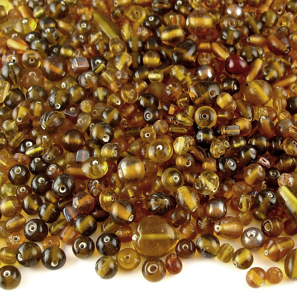 The Crafts Outlet 4-oz=112-g Bulk Assorted Shapes and Sizes 6-12mm Glass Beads Mixed