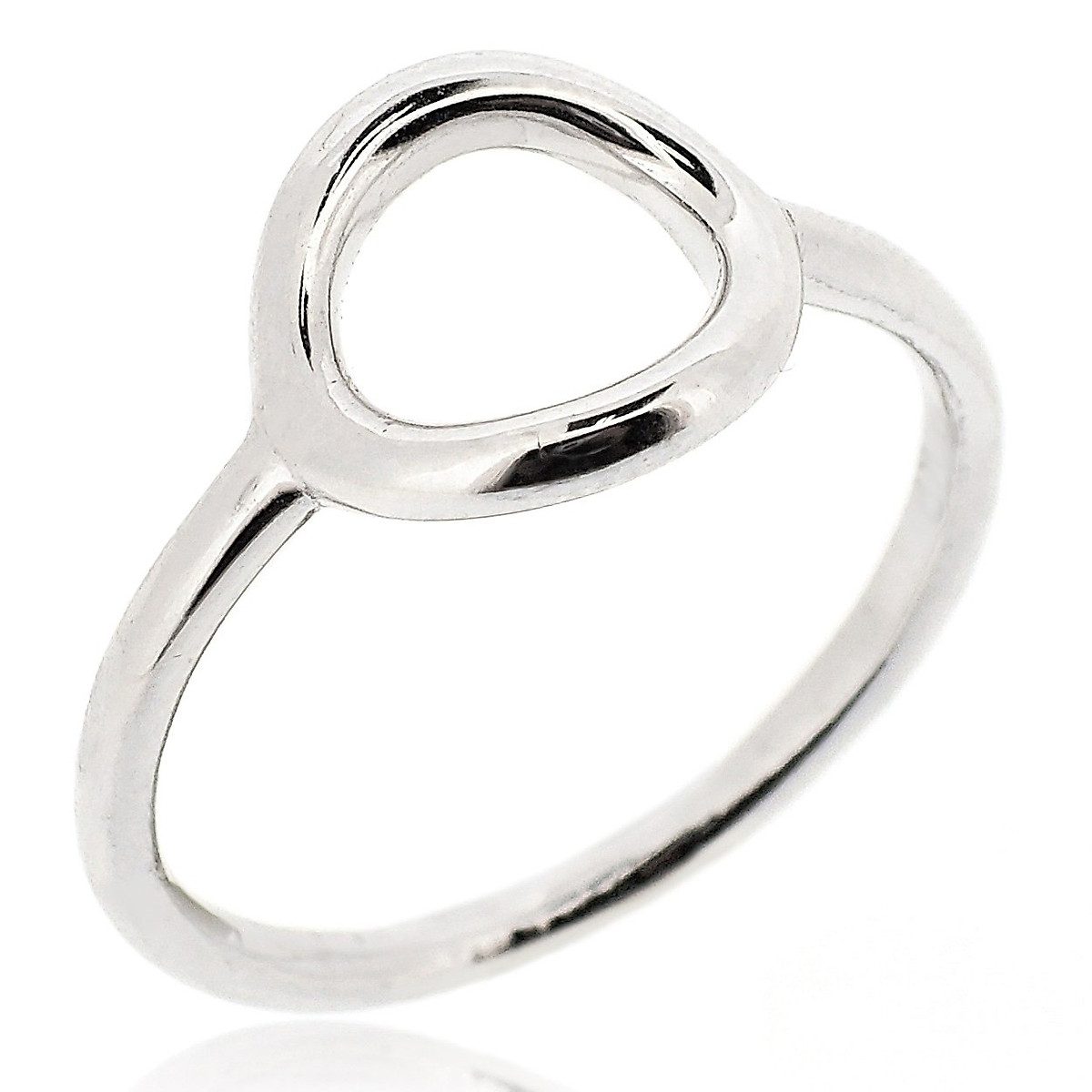 SOVATS Small Open Circle Ring for Women 925 Sterling Silver Rhodium Plated - Simple, Stylish &Trendy Nickel Free Ring, Size 8