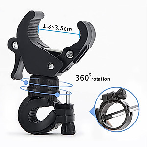 Belicheto 2 Pack Bike Flashlight Holder, Universal Flashlight Mount Holder 360º Rotation, Mount Bicycle Mounting Bracket Flashlight Holder Torch Clip for Cycling, Riding