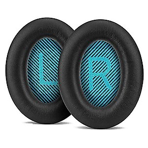 Replacement Ear Pad Cushion Memory Foam Ear Cup Repair for Bose Headphones Quiet Comfort 2 Qc2, Qc15, 25 Qc25, Ae2, Ae2I, Ae2W Headphone (Black 2)