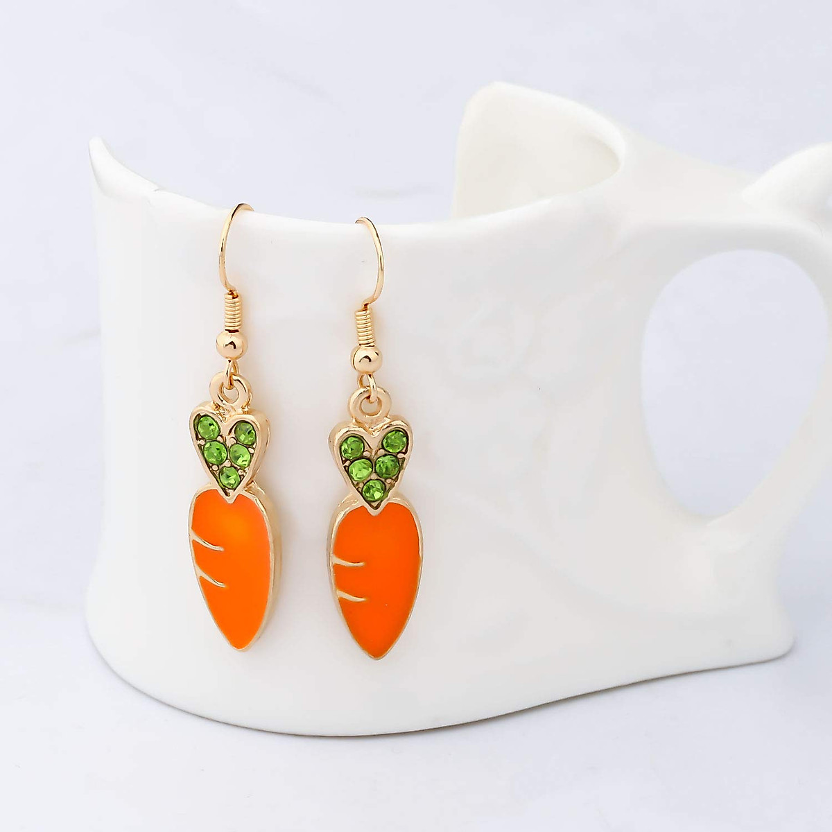 Carrot Dangle Earrings Cute Carrot Earrings Carrot Lover Jewelry Vegetable Drop Earrings Food Earrings (Carrot Earrings)