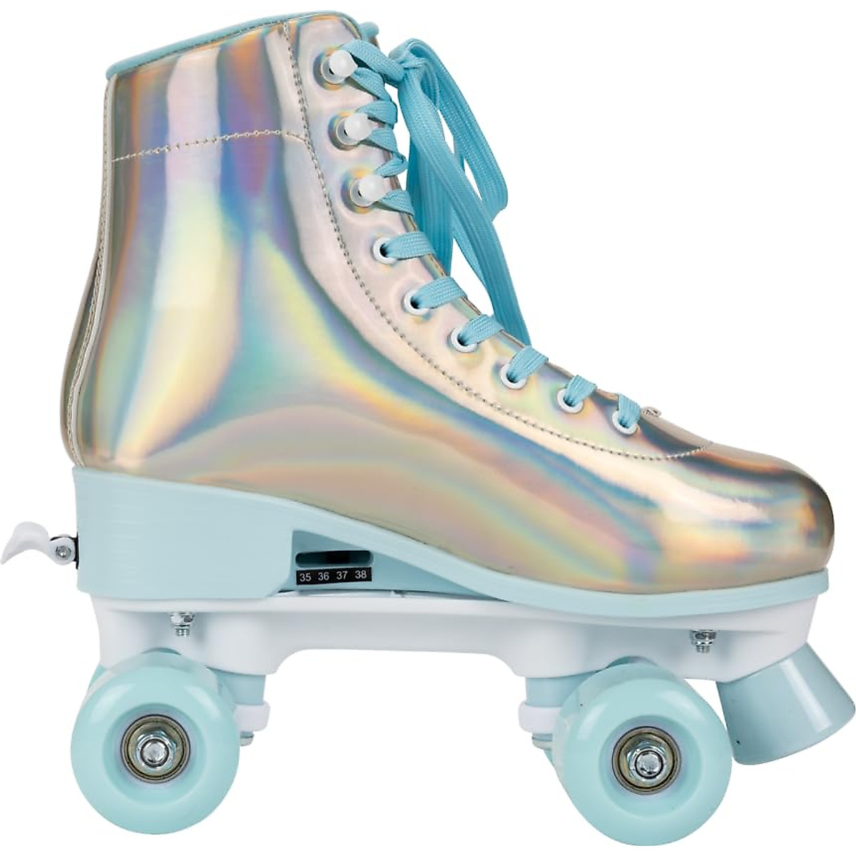 GEM QUAD ROLLER SKATES - Holographic Blue, Size 7-10