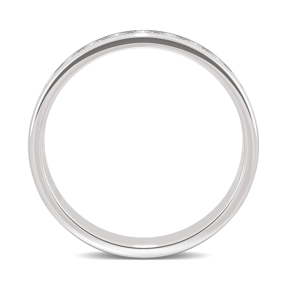 14K White Gold Moissanite by Charles & Colvard 2.2mm Round Wedding Band-size 7.5 0.64cttw DEW