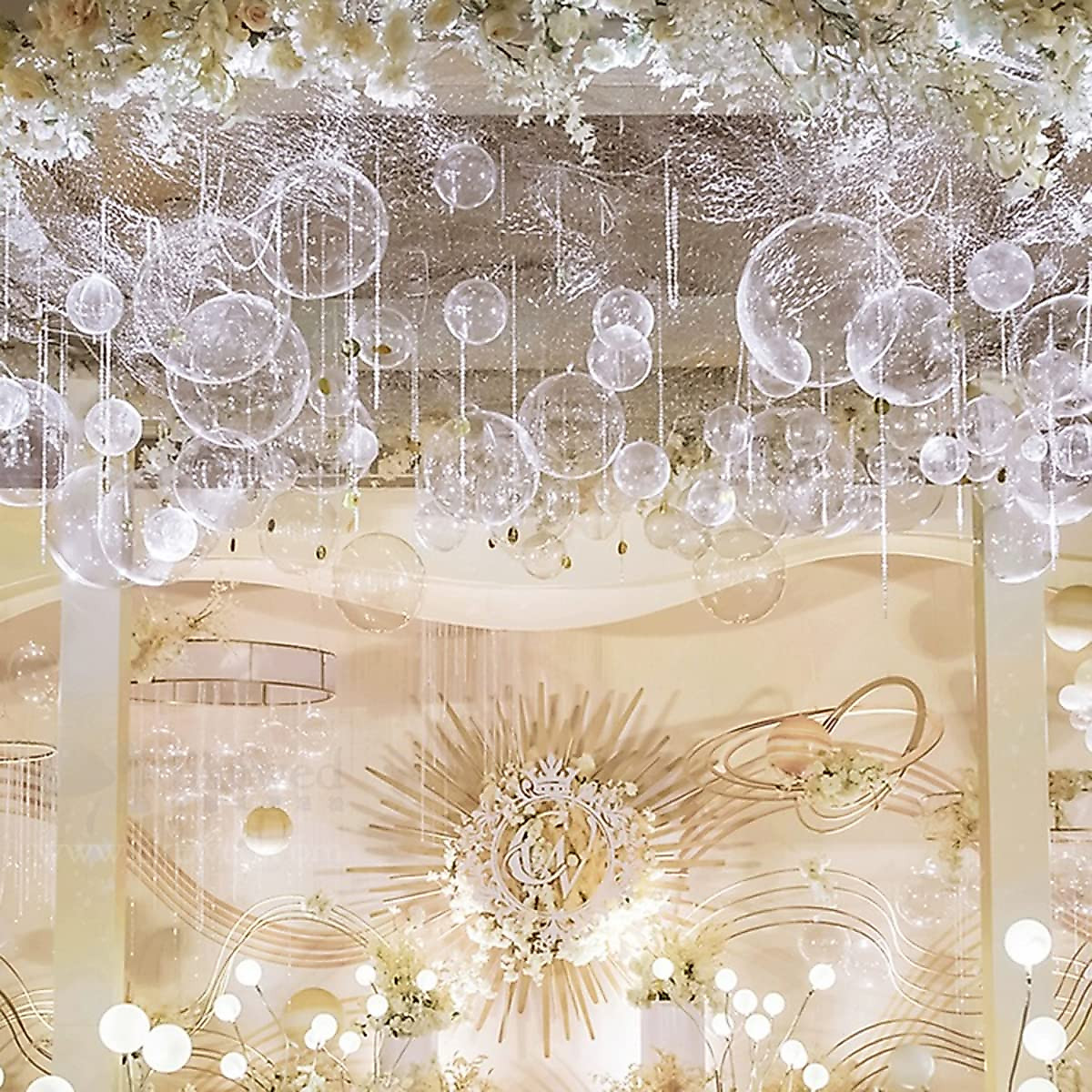 Small Clear Balloons 5 Inch Round Mini Bobo Balloons Latex-Free Clear Bubble Balloons for Outdoor Party Birthday Decorations (50pcs)