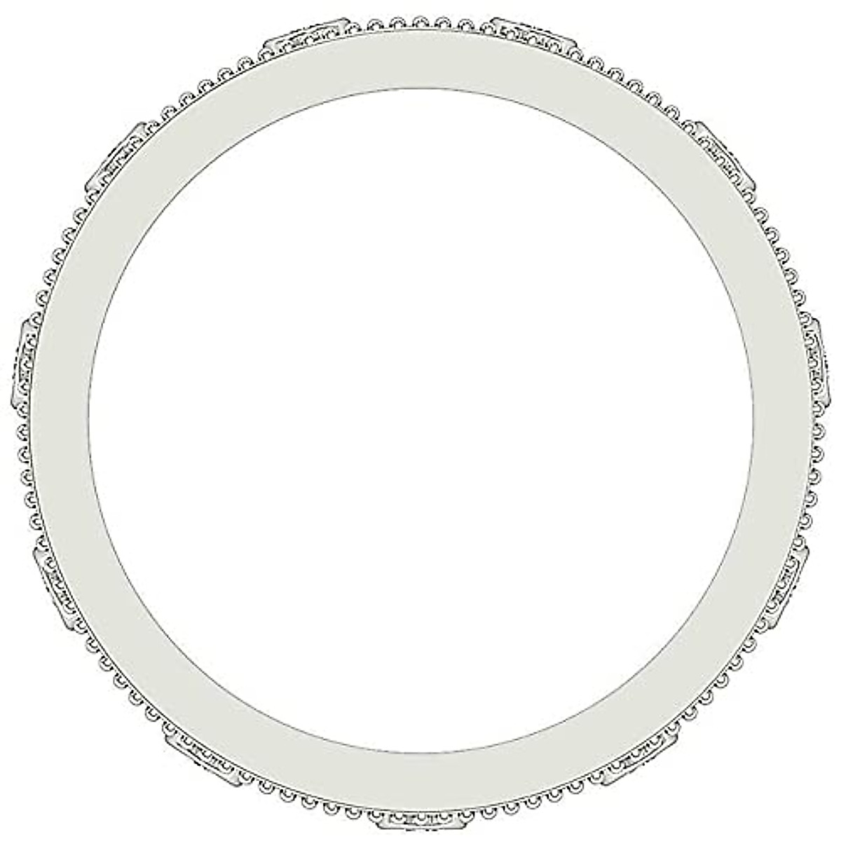 2 1/2 CT Round Shape White Cubic Zirconia Fashionable Eternity Wedding Engagement Anniversary Band Ring in 14K White Gold Plated 925 Sterling Silver (2.50 Cttw) Ring Size - 8.5