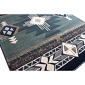 Concord South West Native American Area Rug Design C318 Sage Green (8 Feet X 10 Feet)