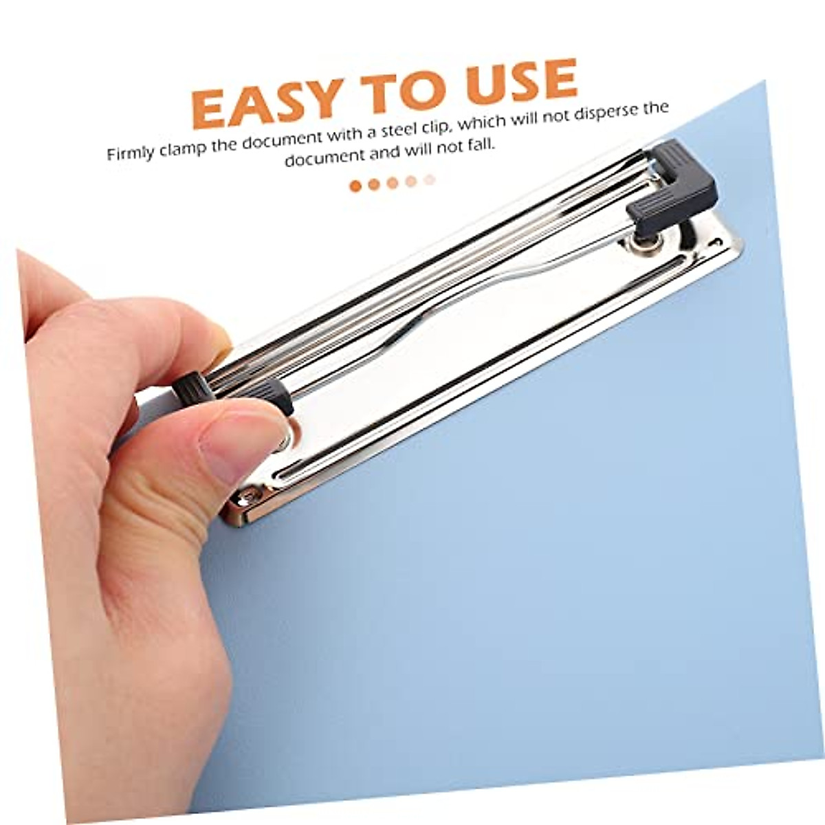 DECHOUS 2pcs A4 Folder Board Paper Folders Plastic Folder Office Binders Clipboard with Low Profile Clip Writing Pad Profile Clips Document Clipboards Exam Paper Clips Writing Clip Boards